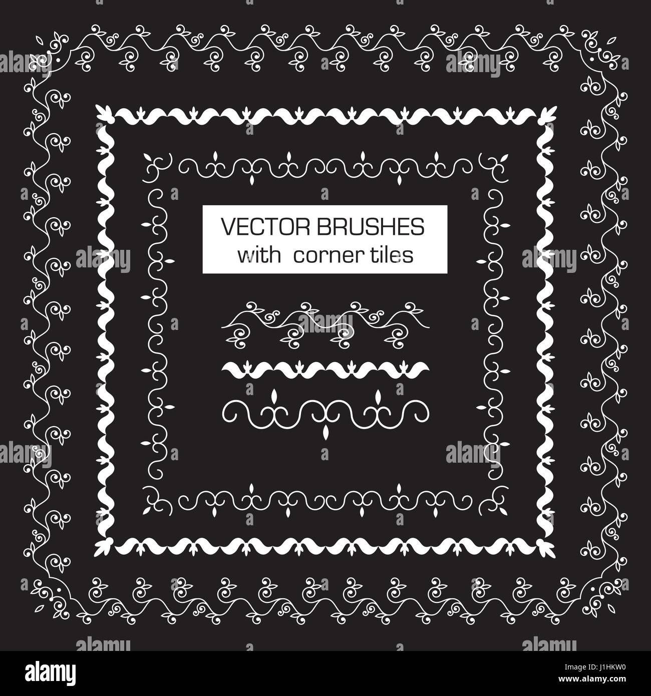 decorative vector brushes with outer corner tiles for borders ...
