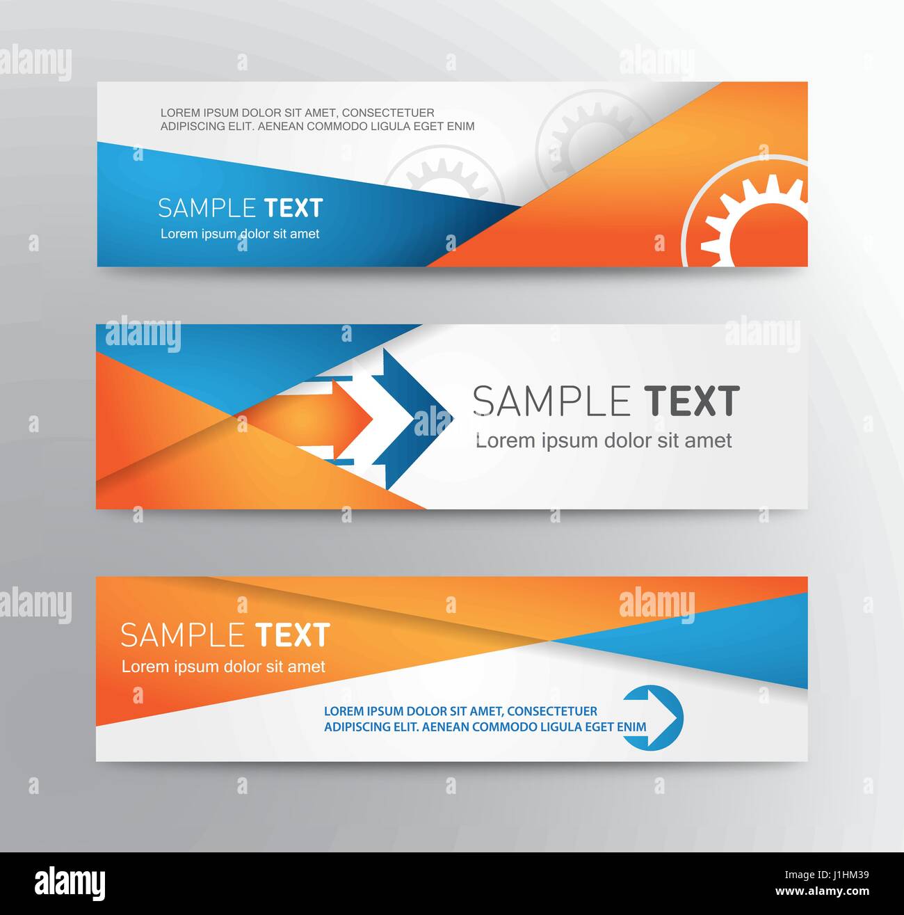 Abstract Header Vector Set With Gear Stock Vector Image And Art Alamy