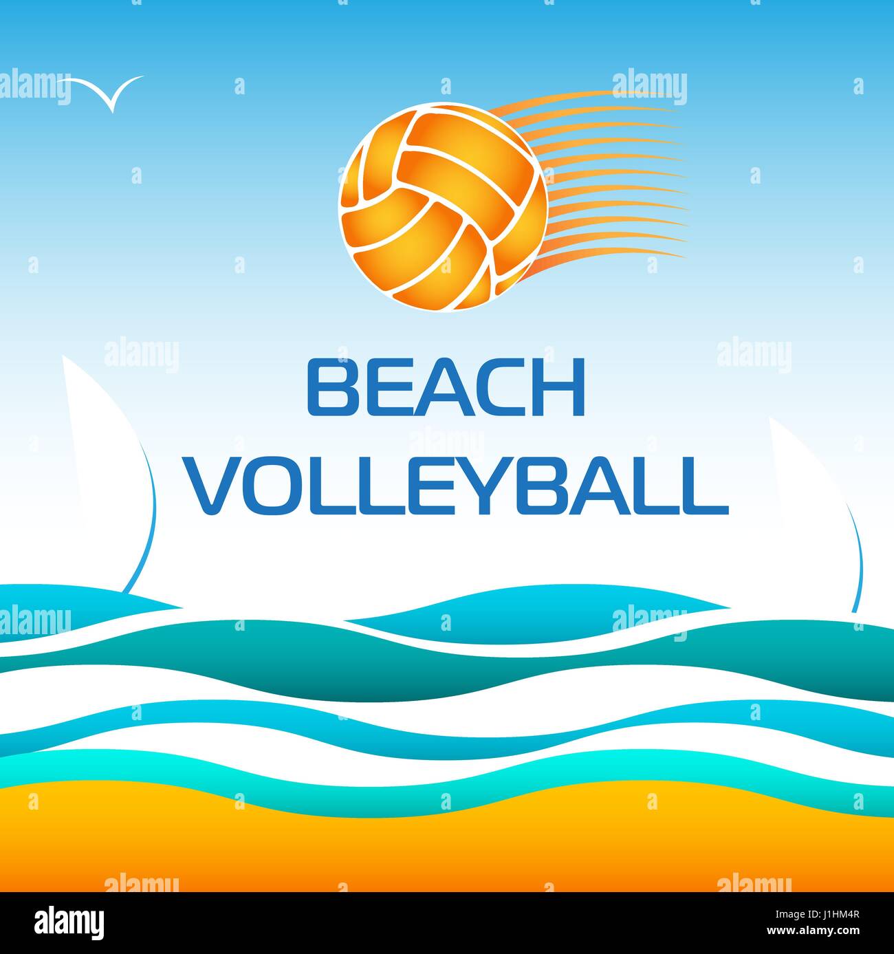 Beach Volleyball Bright Vector Design Element Stock Vector Image & Art ...