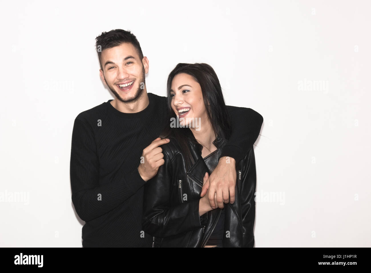 young adult 20s, woman man couple, brother sister, smiling happy ...