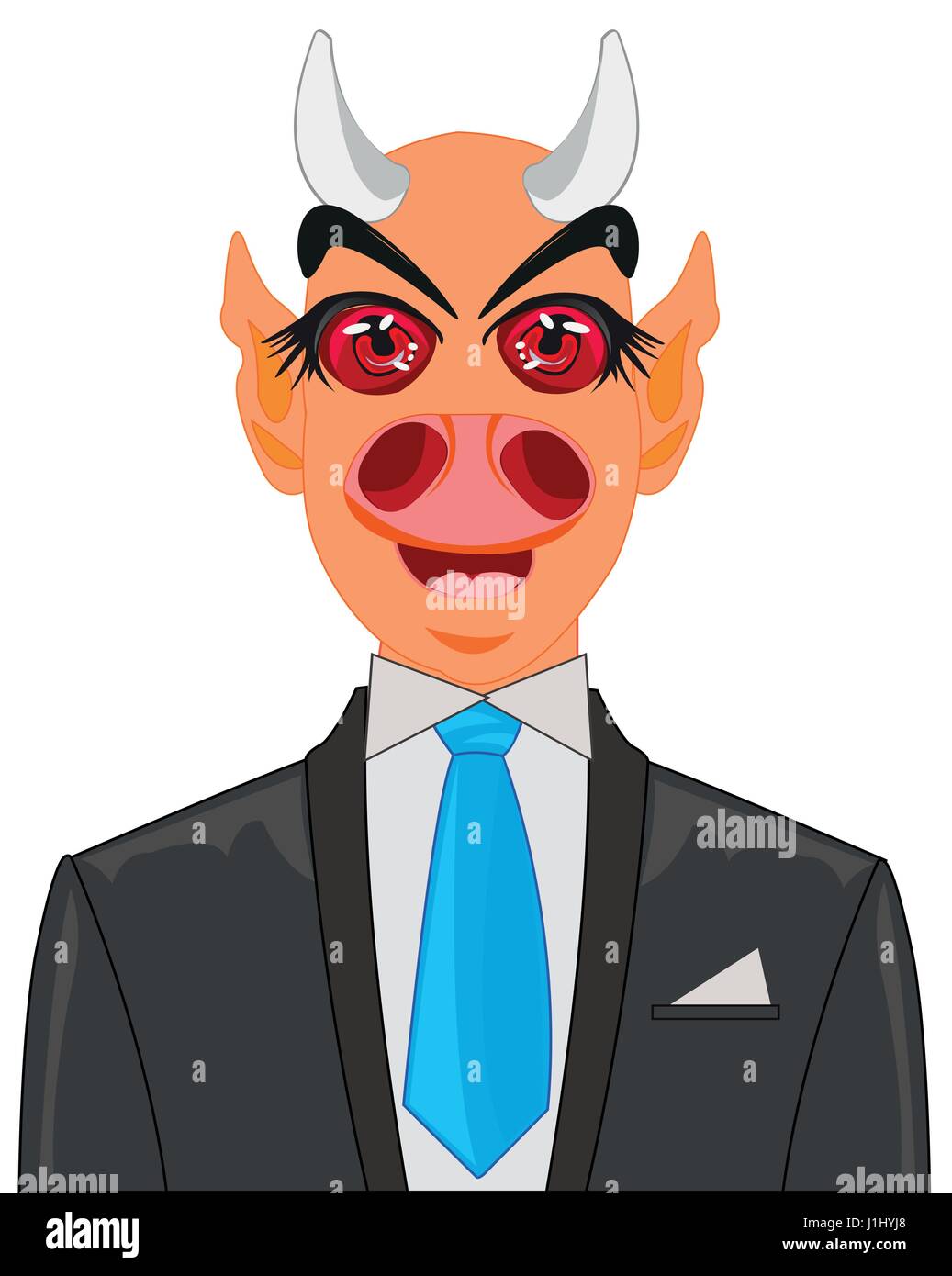 Devil in suit on white background is insulated Stock Vector Image & Art ...