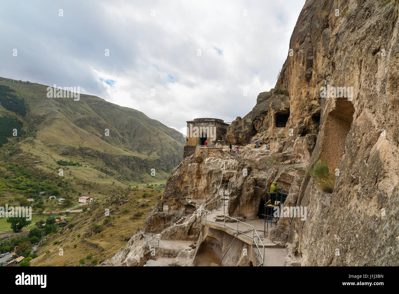 Vardzia cave monastery, complex of carved in rock . Georgia Stock Photo ...