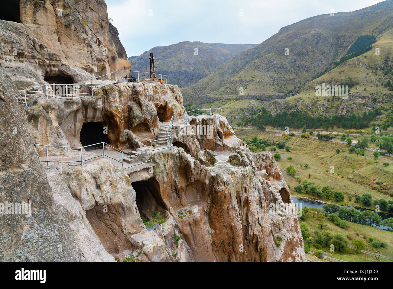 Vardzia cave monastery, complex of carved in rock . Georgia Stock Photo ...