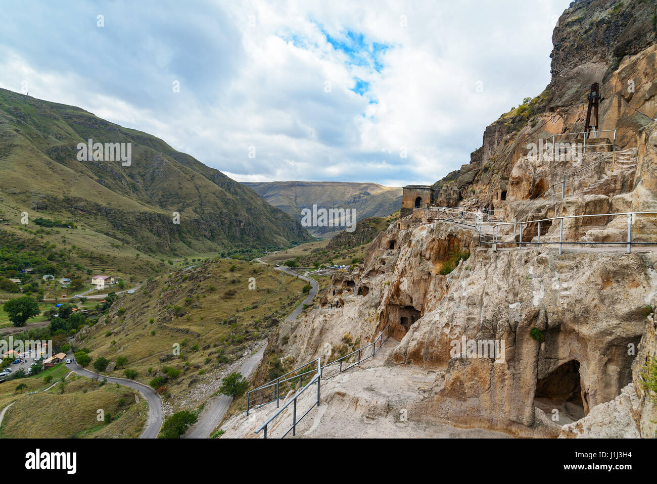 Vardzia cave monastery, complex of carved in rock . Georgia Stock Photo ...