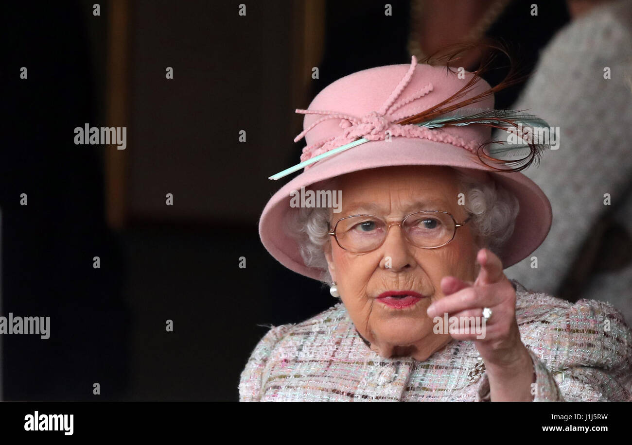 Queen Elizabeth II attends the Dubai Duty Free Spring Trials and Beer ...