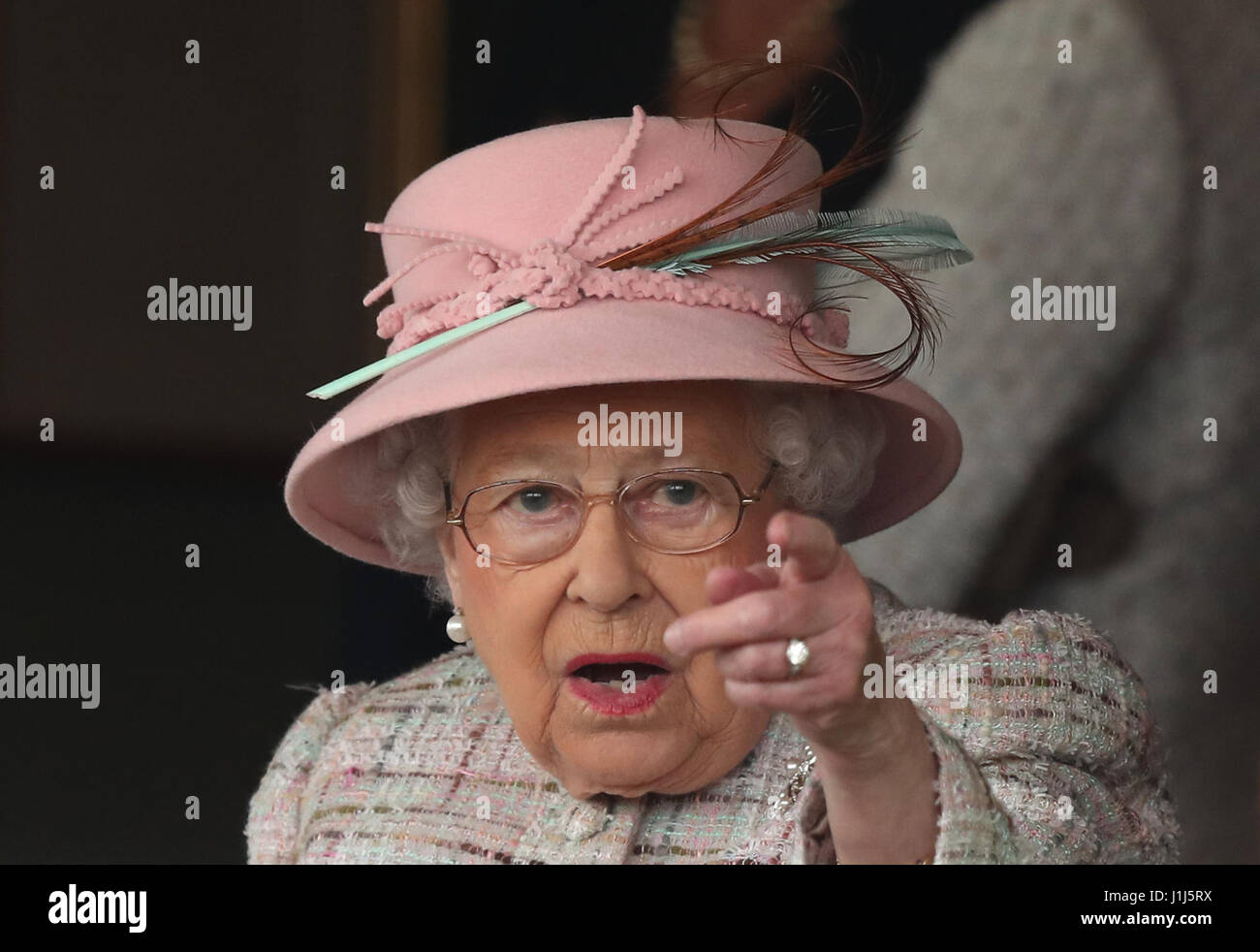 Queen Elizabeth II attends the Dubai Duty Free Spring Trials and Beer ...