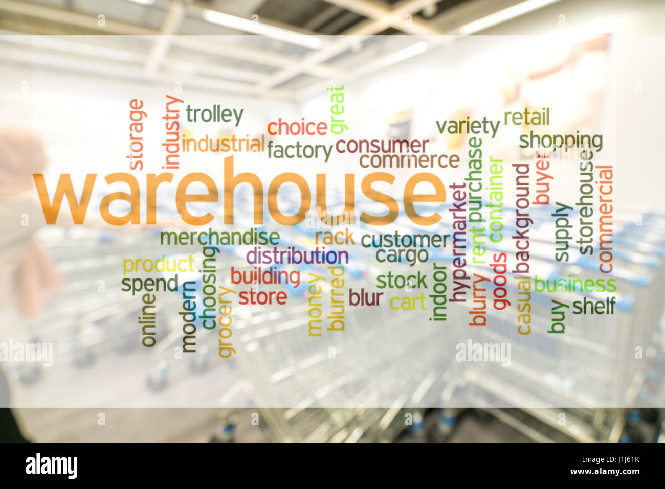 Warehouse or storehouse with blur background Stock Photo - Alamy