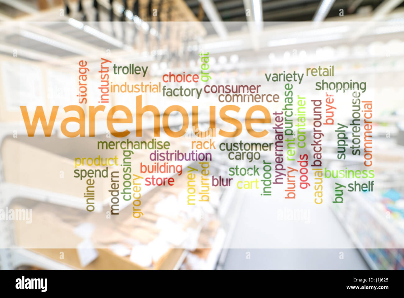 Warehouse or storehouse with blur background Stock Photo - Alamy