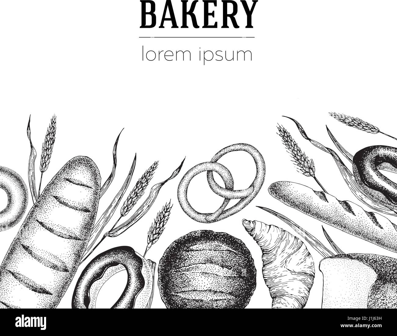Hand drawn vector bakery banner template. Can be use for bakery, pastry ...