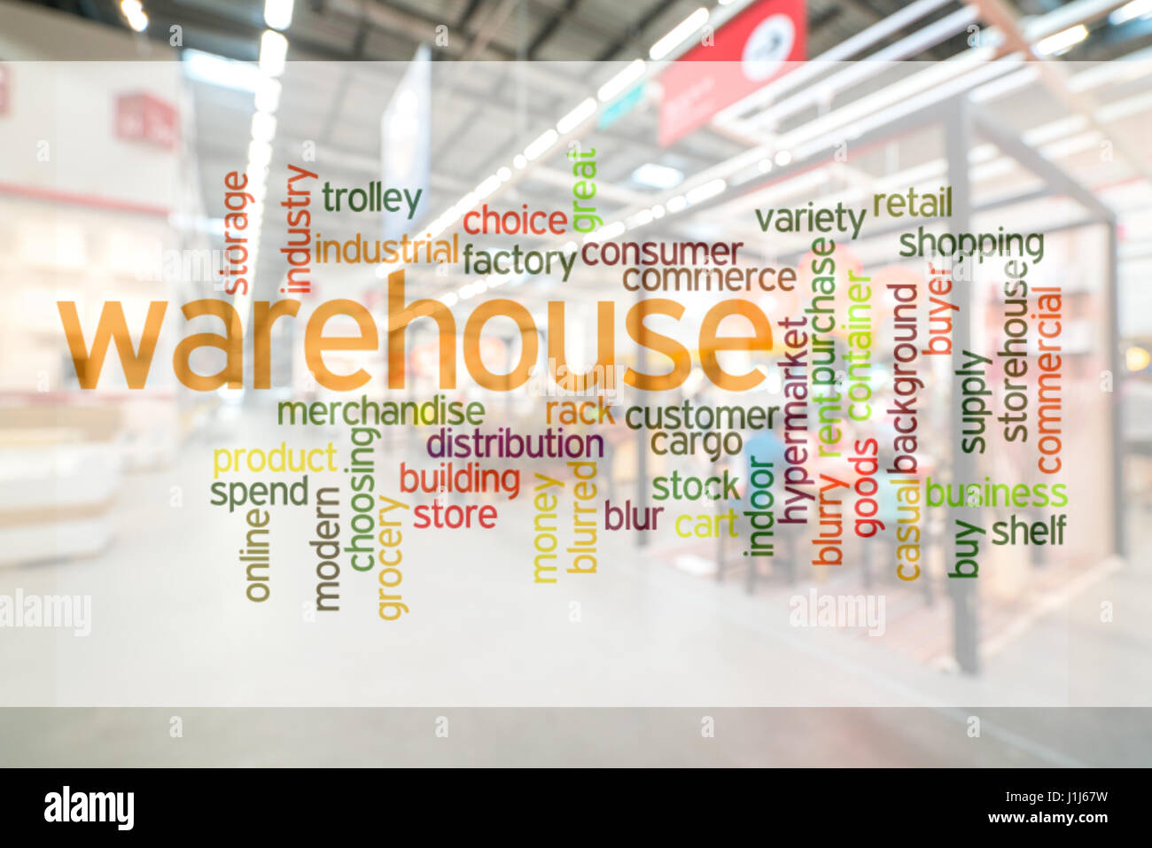 Warehouse or storehouse with blur background Stock Photo - Alamy