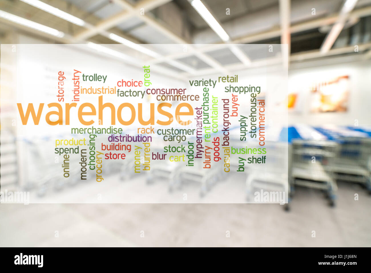 Warehouse or storehouse with blur background Stock Photo - Alamy
