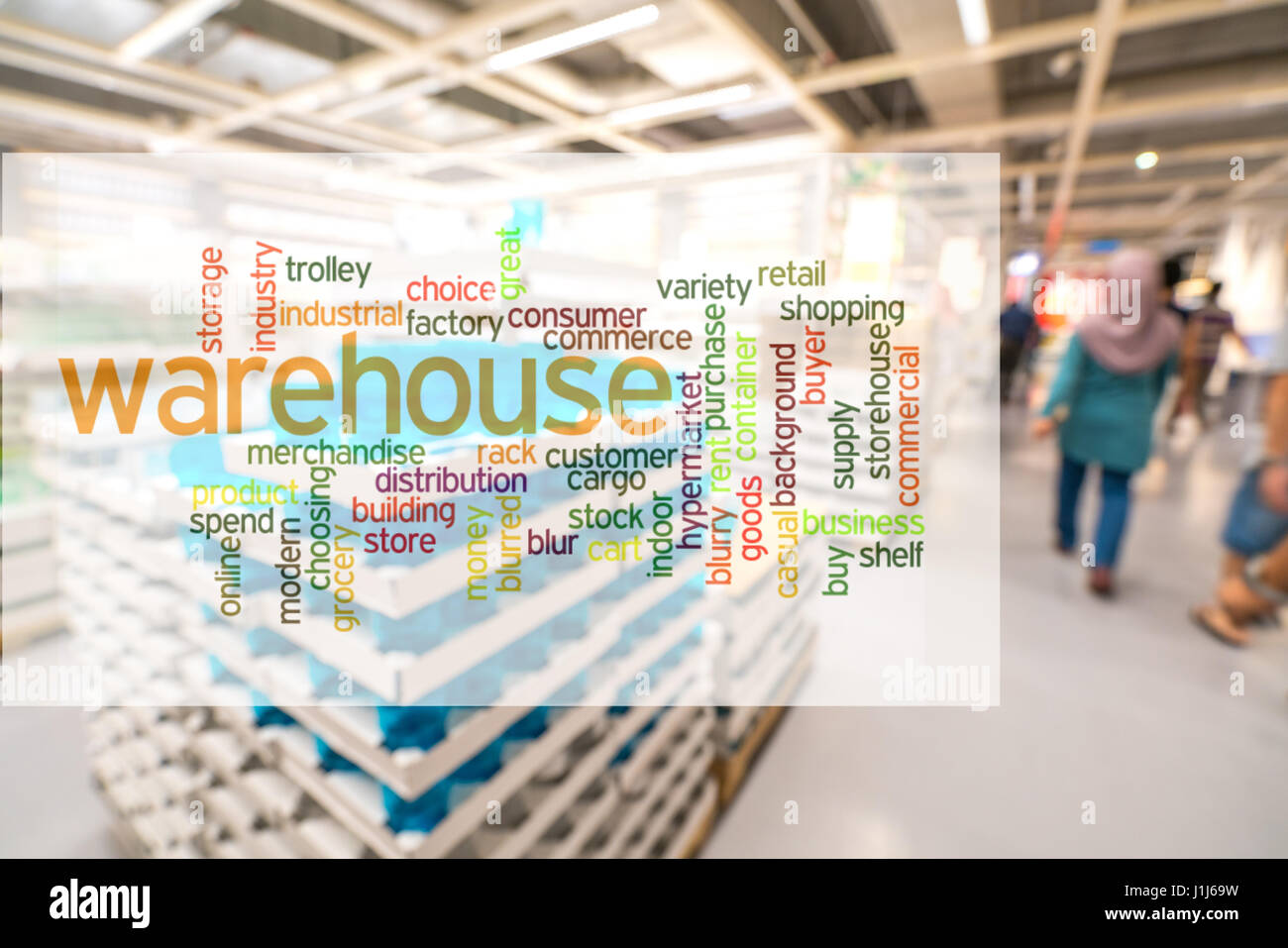 Warehouse or storehouse with blur background Stock Photo - Alamy