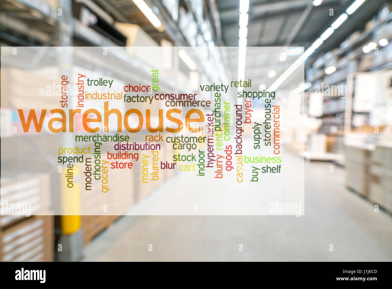 Warehouse or storehouse with blur background Stock Photo - Alamy