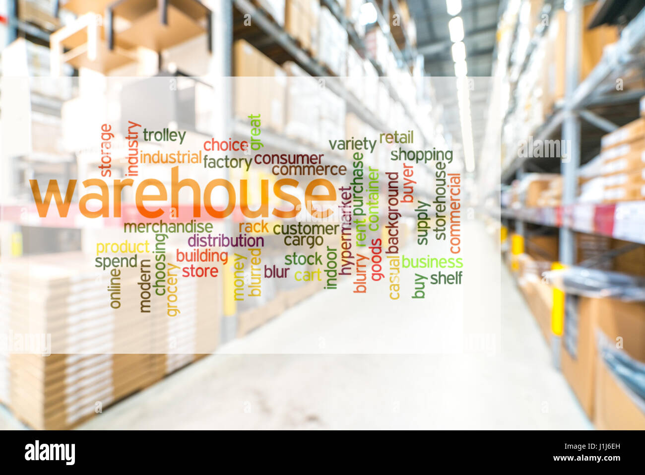 Warehouse or storehouse with blur background Stock Photo - Alamy