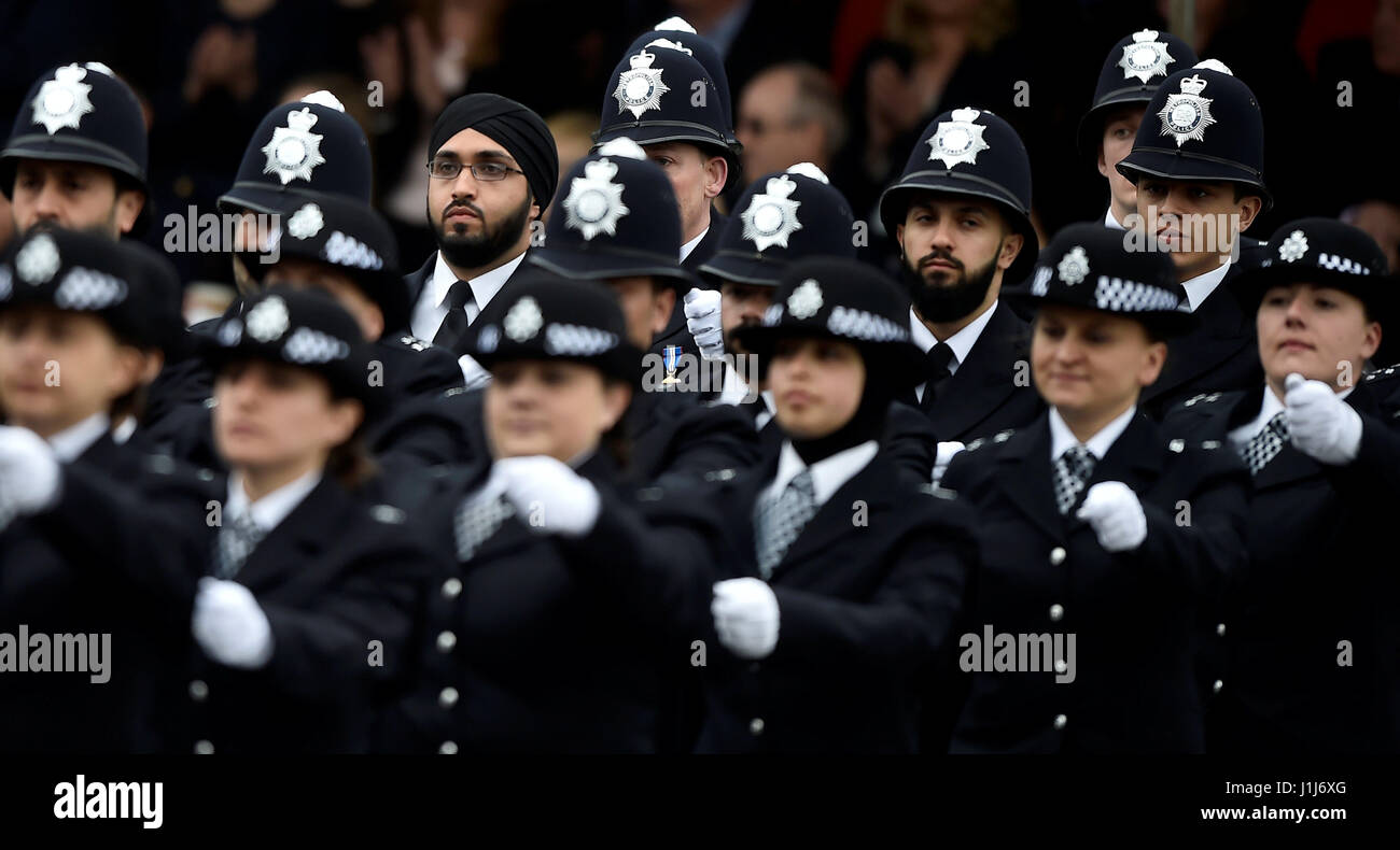 New Metropolitan Police officers during their passing-out parade at the ...