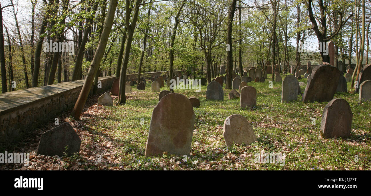 old jewish cemetery in czech republic Stock Photo - Alamy