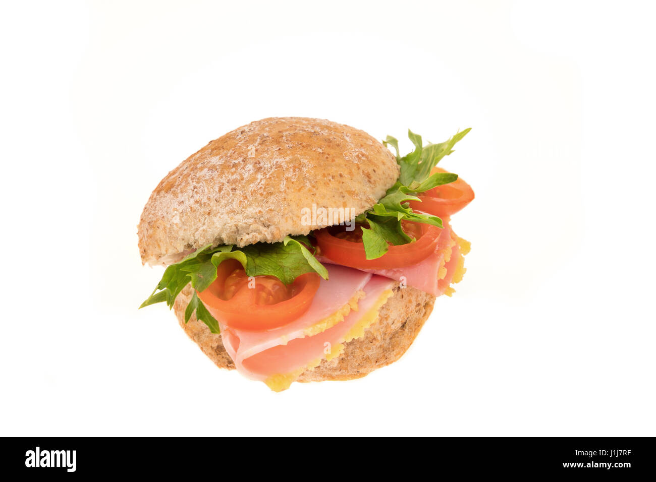 Ham sandwich - studio shot with a white background Stock Photo - Alamy