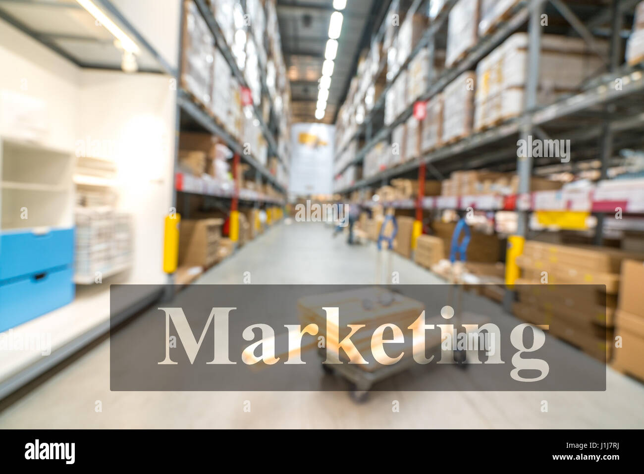 Warehouse or storehouse with blur background Stock Photo - Alamy