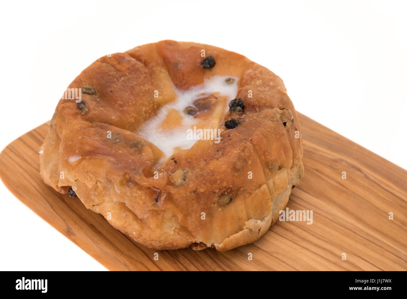 Traditional British Lardy Cake - white background Stock Photo - Alamy