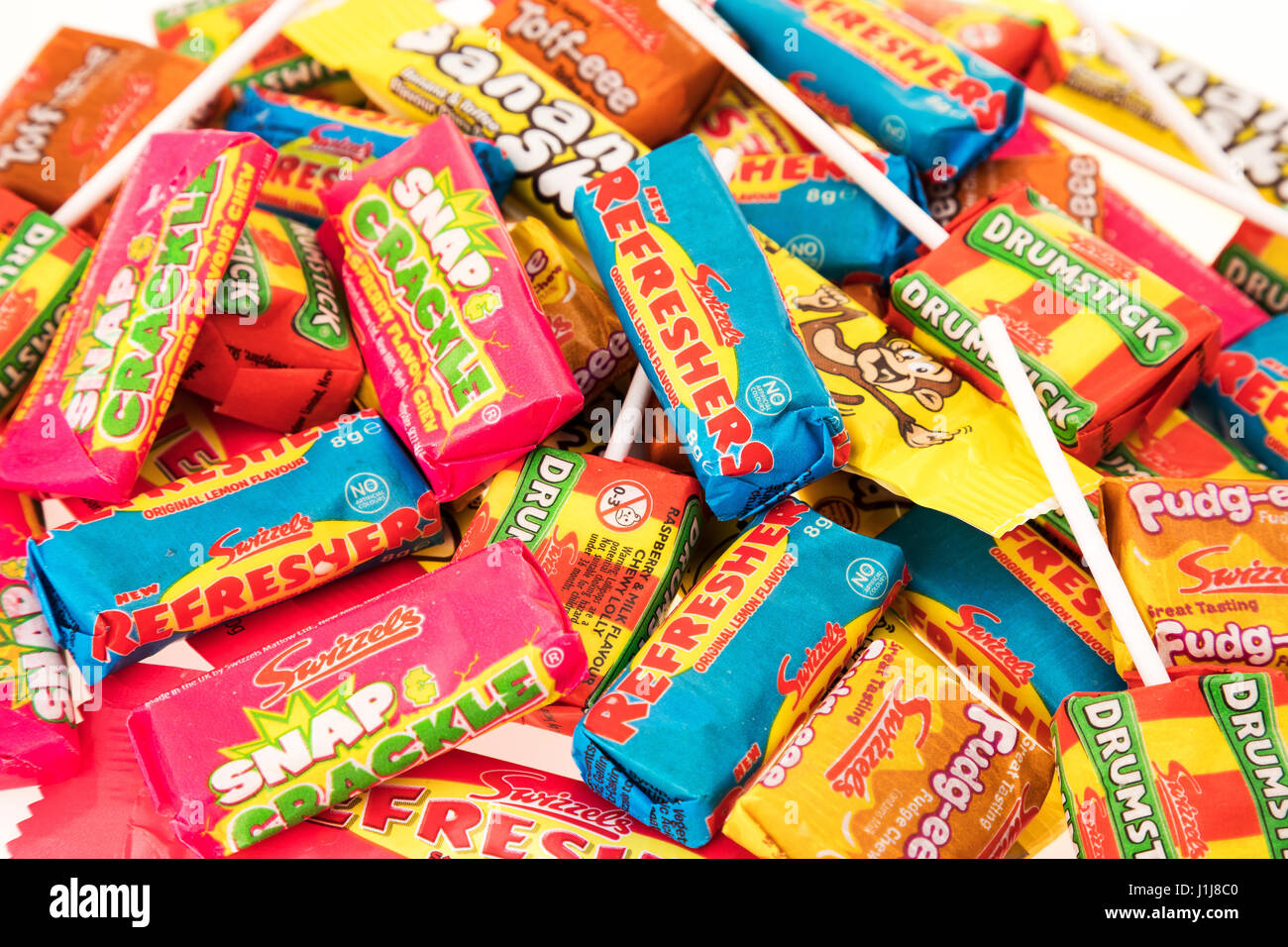An assortment of Swizzels chewy candies, close-up Stock Photo - Alamy