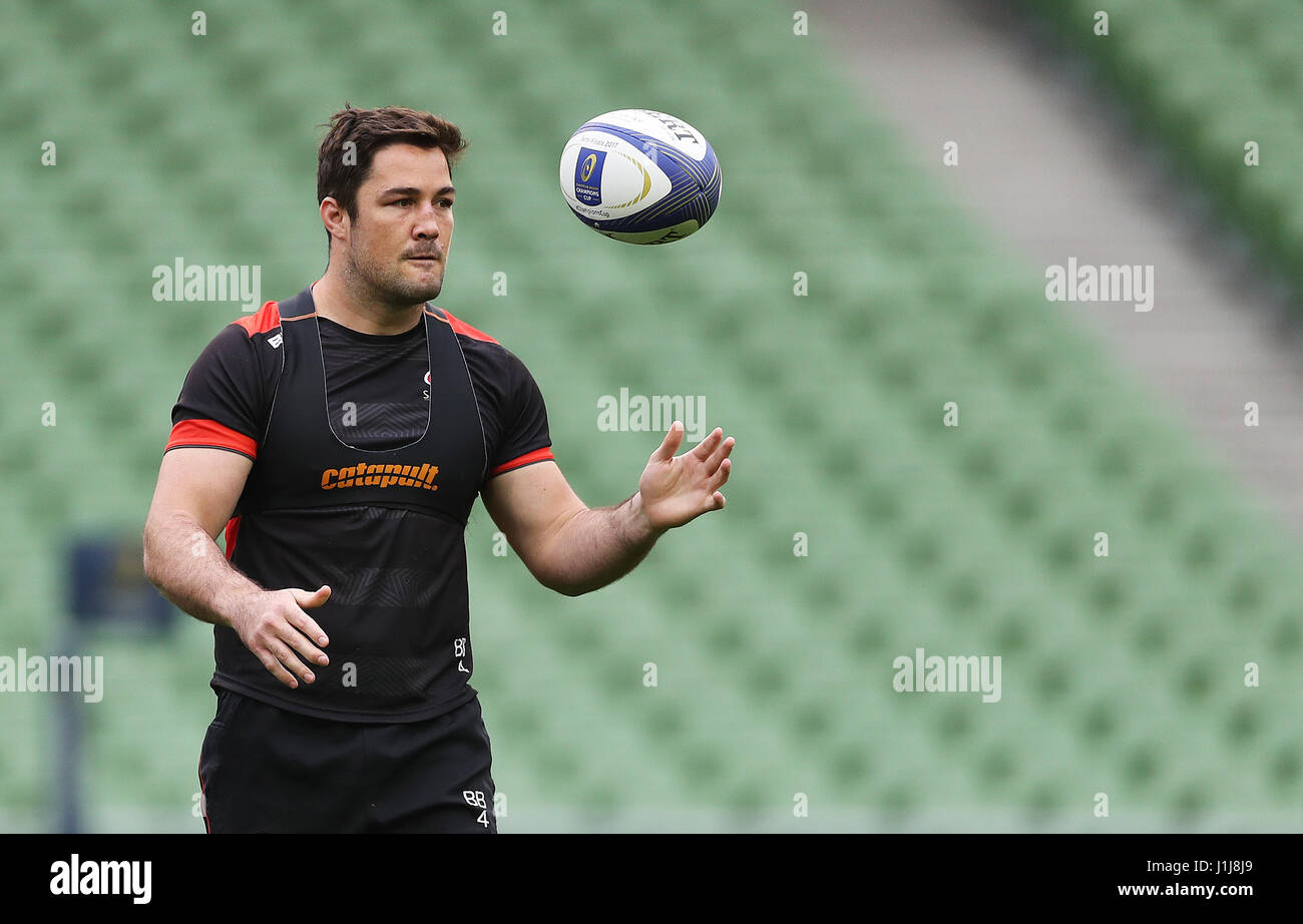 Saracens' Brad Barritt during the Captain's Run at the Aviva Stadium ...