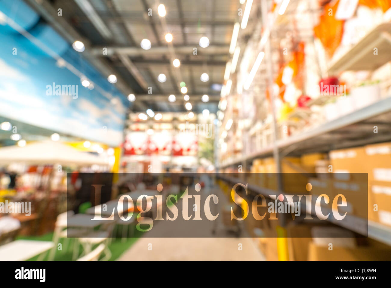 Warehouse or storehouse with blur background Stock Photo - Alamy