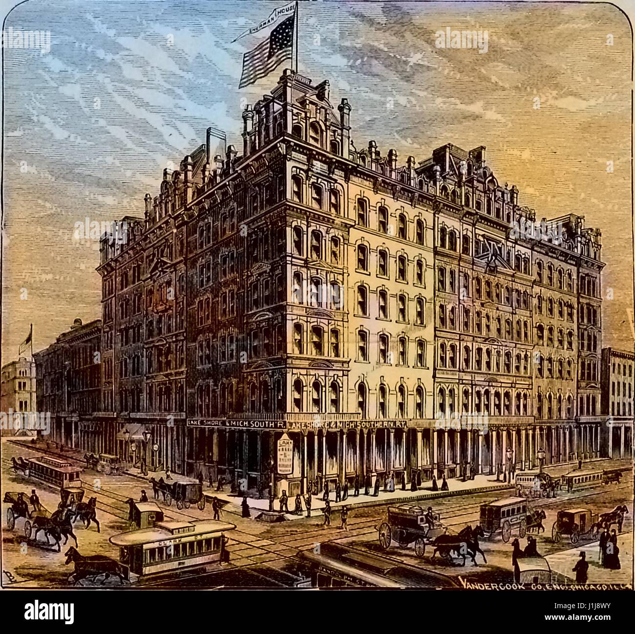Illustration from an advertisement for the Sherman House Hotel, Chicago ...