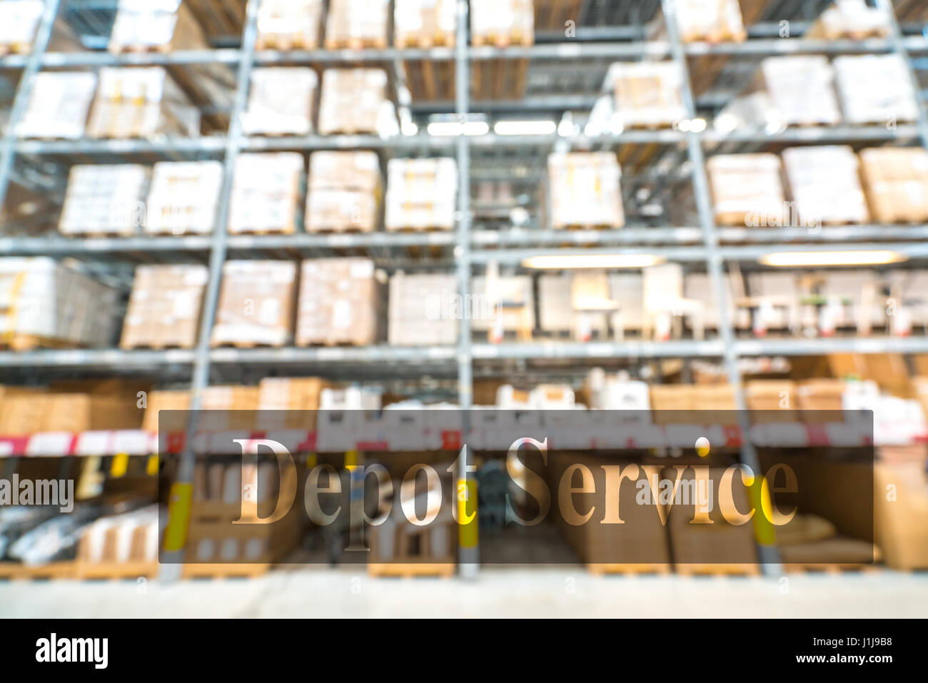 Warehouse or storehouse with blur background Stock Photo - Alamy