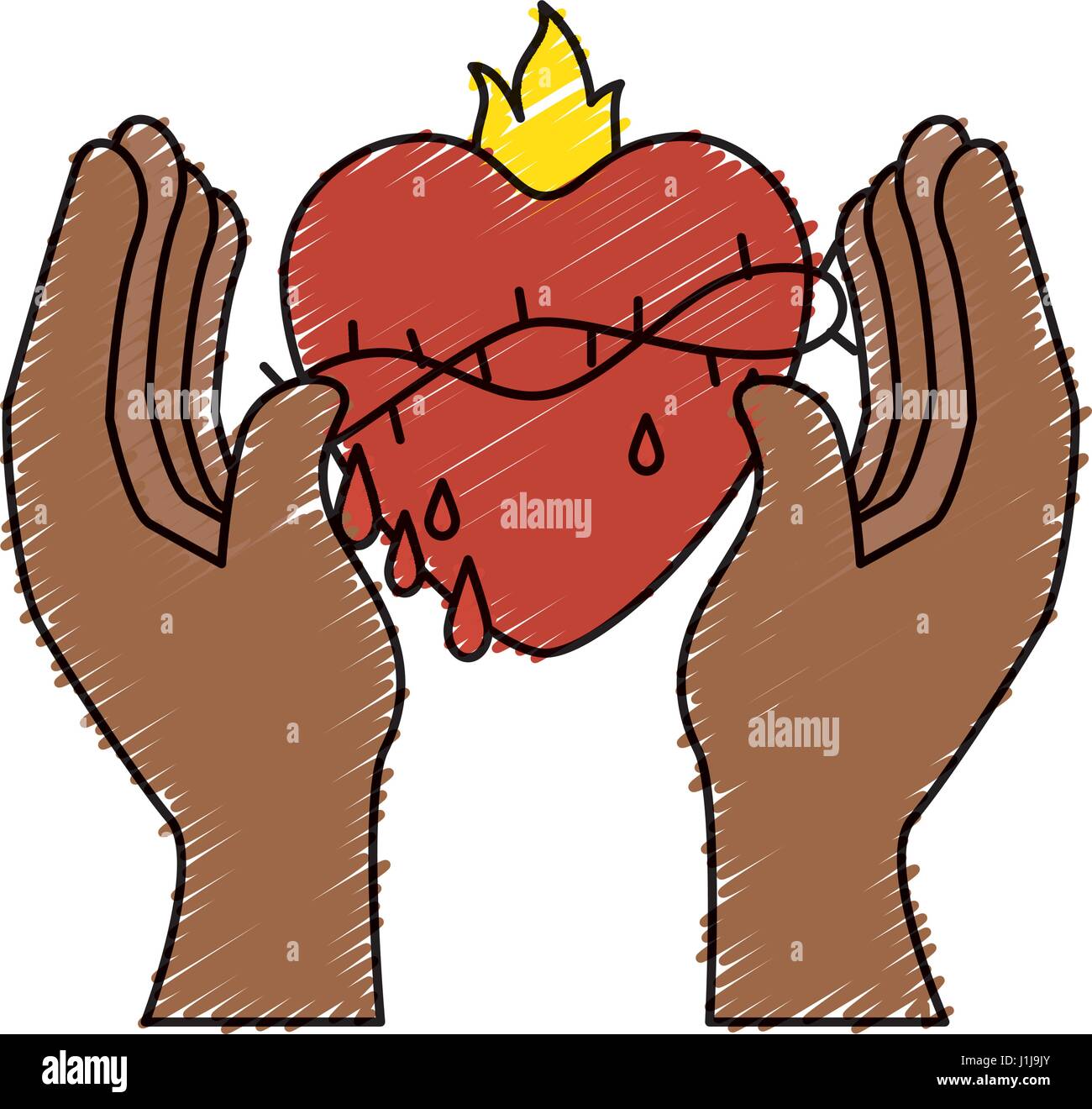 sacred jesus heart icon Stock Vector Image & Art - Alamy