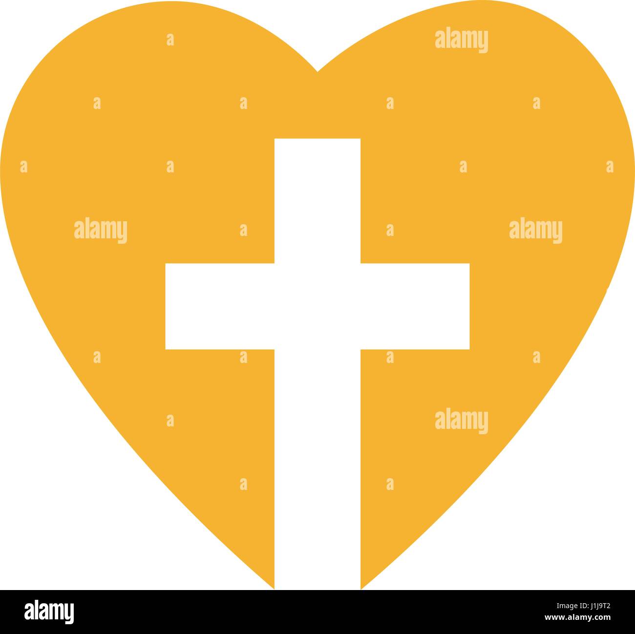 christian cross with heart isolated icon Stock Vector Image & Art - Alamy