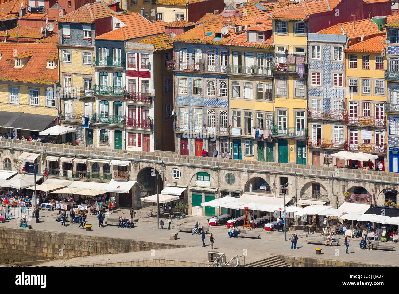 Ribeira Porto Portugal, view of the historic old town waterfront ...