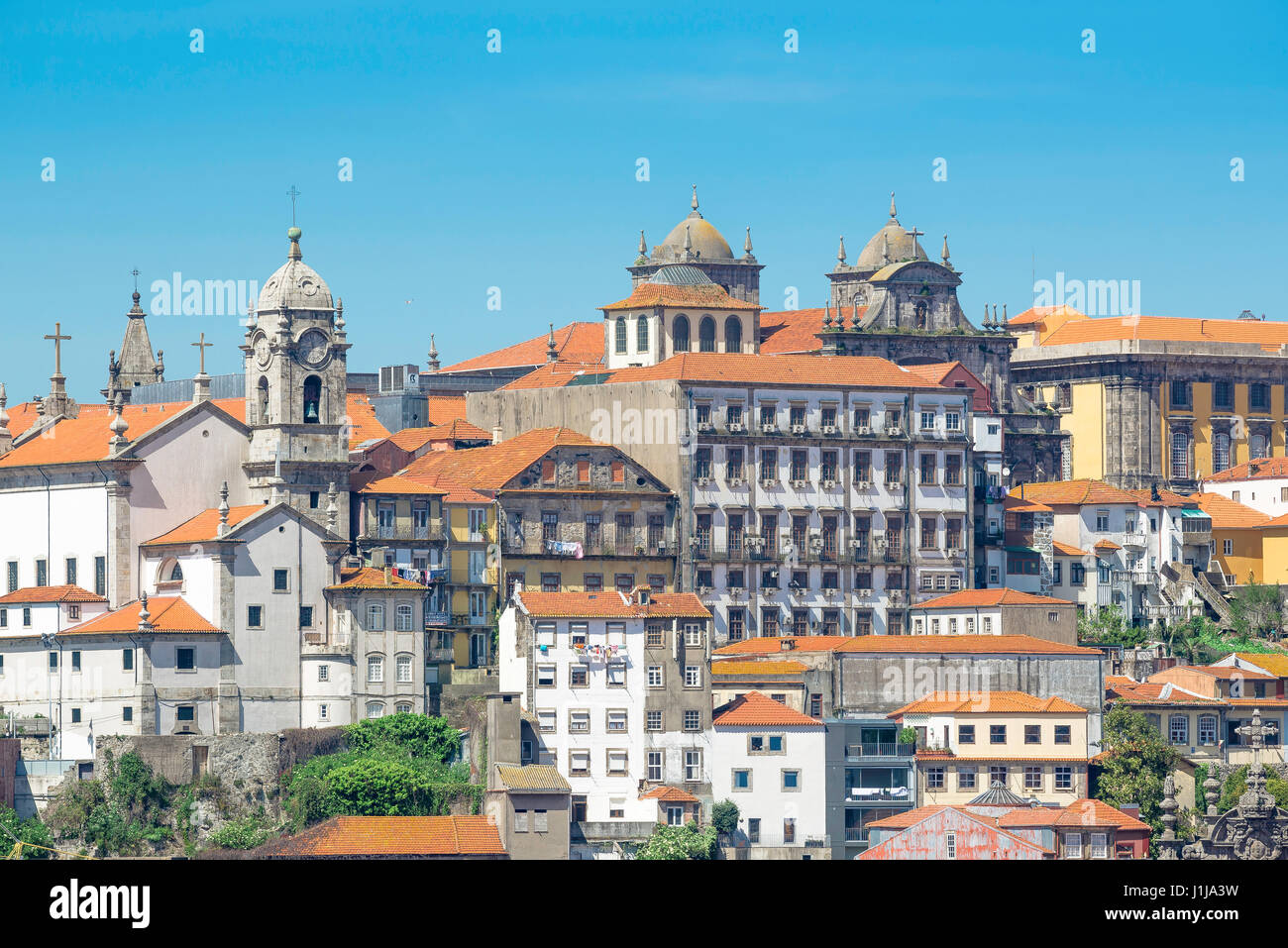 Ribeira Porto Portugal, view of the historic waterfront buildings of ...