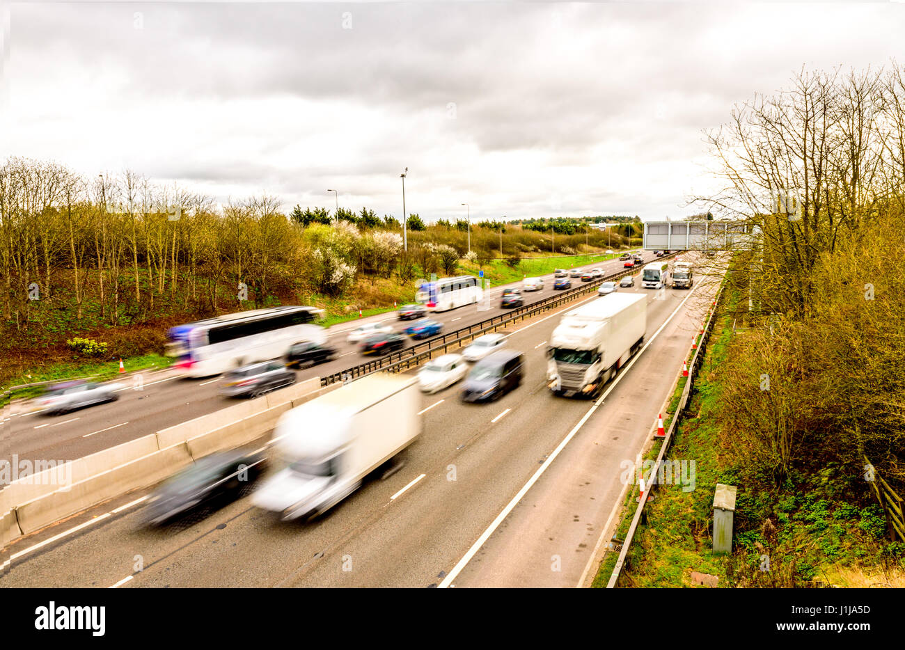 Oberhead view background of UK Motorway Road Stock Photo - Alamy