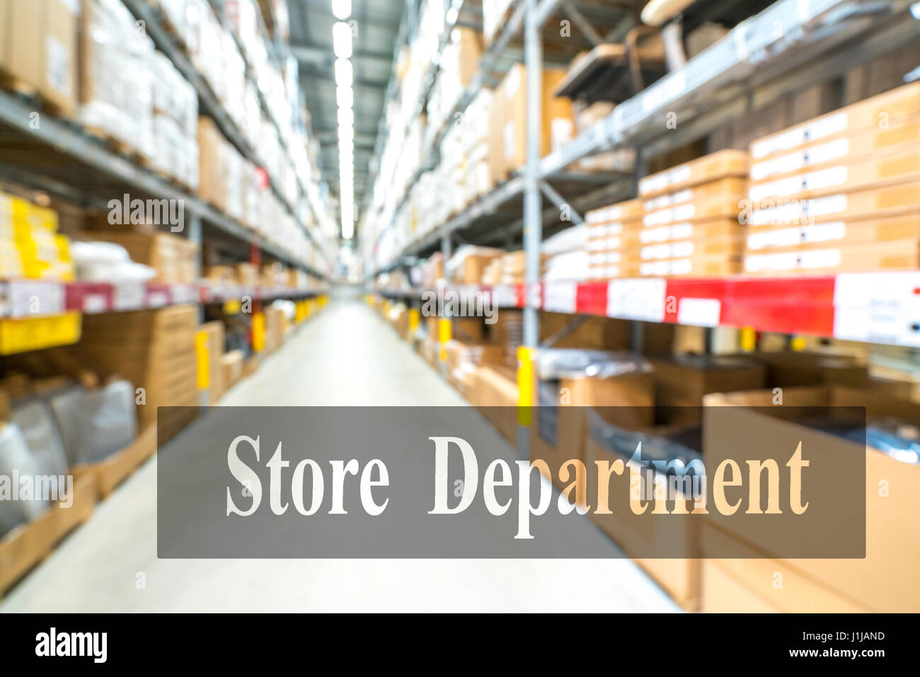 Warehouse or storehouse with blur background Stock Photo - Alamy