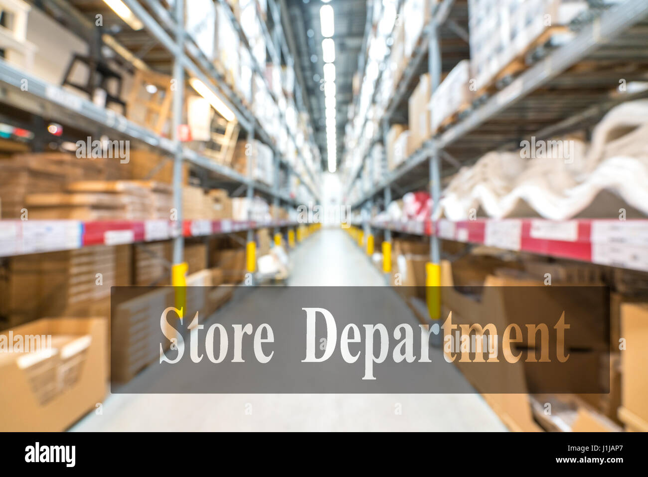Warehouse or storehouse with blur background Stock Photo - Alamy