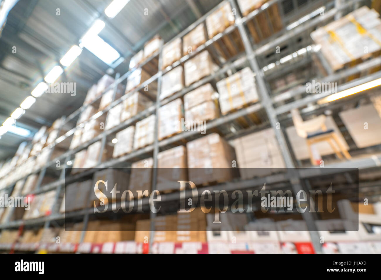 Warehouse or storehouse with blur background Stock Photo - Alamy