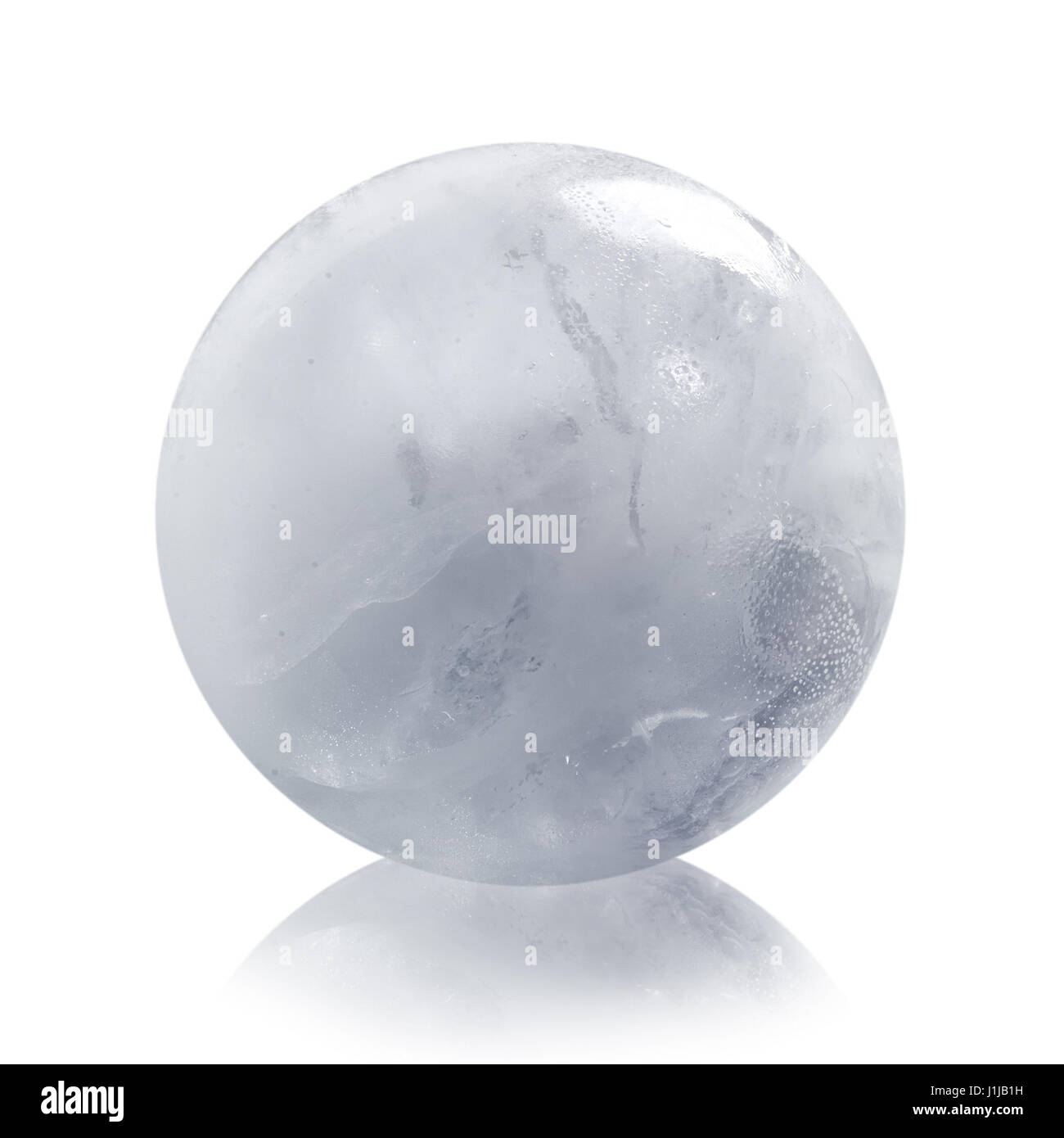 Ice sphere isolated on white background Stock Photo - Alamy