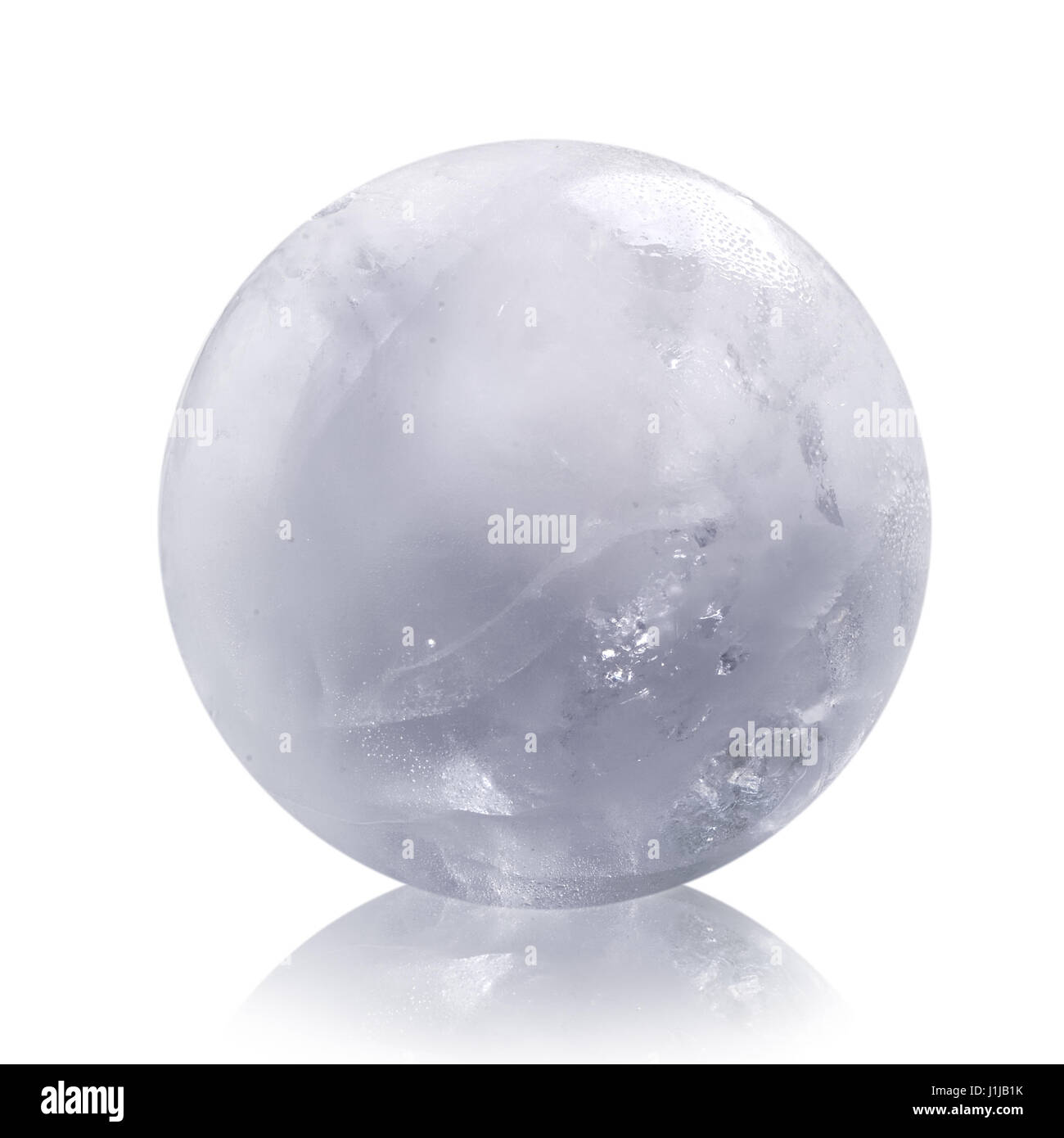 Ice sphere isolated on white background Stock Photo - Alamy