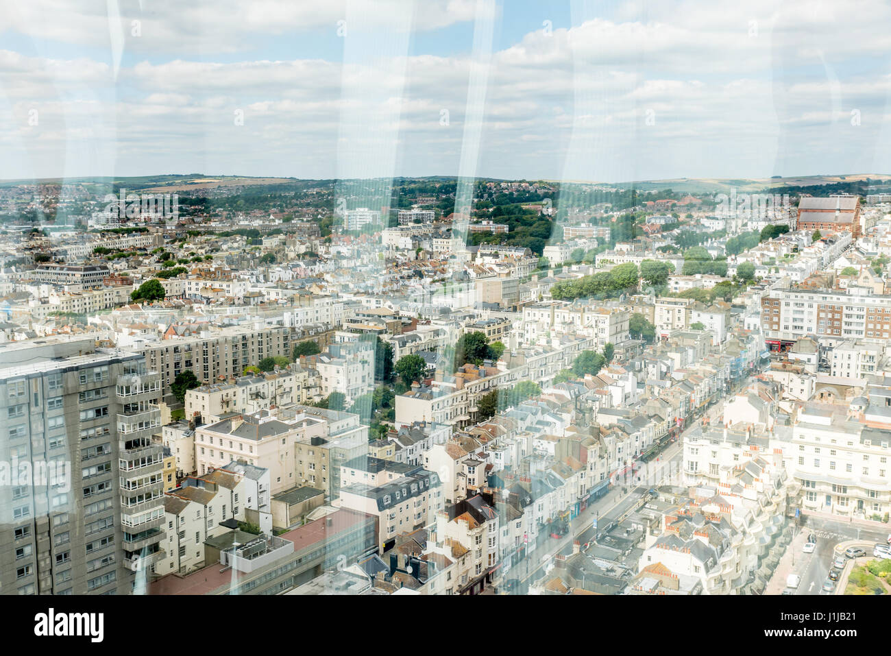 Aerial view out of Brighton Tower. Sussex England Stock Photo - Alamy