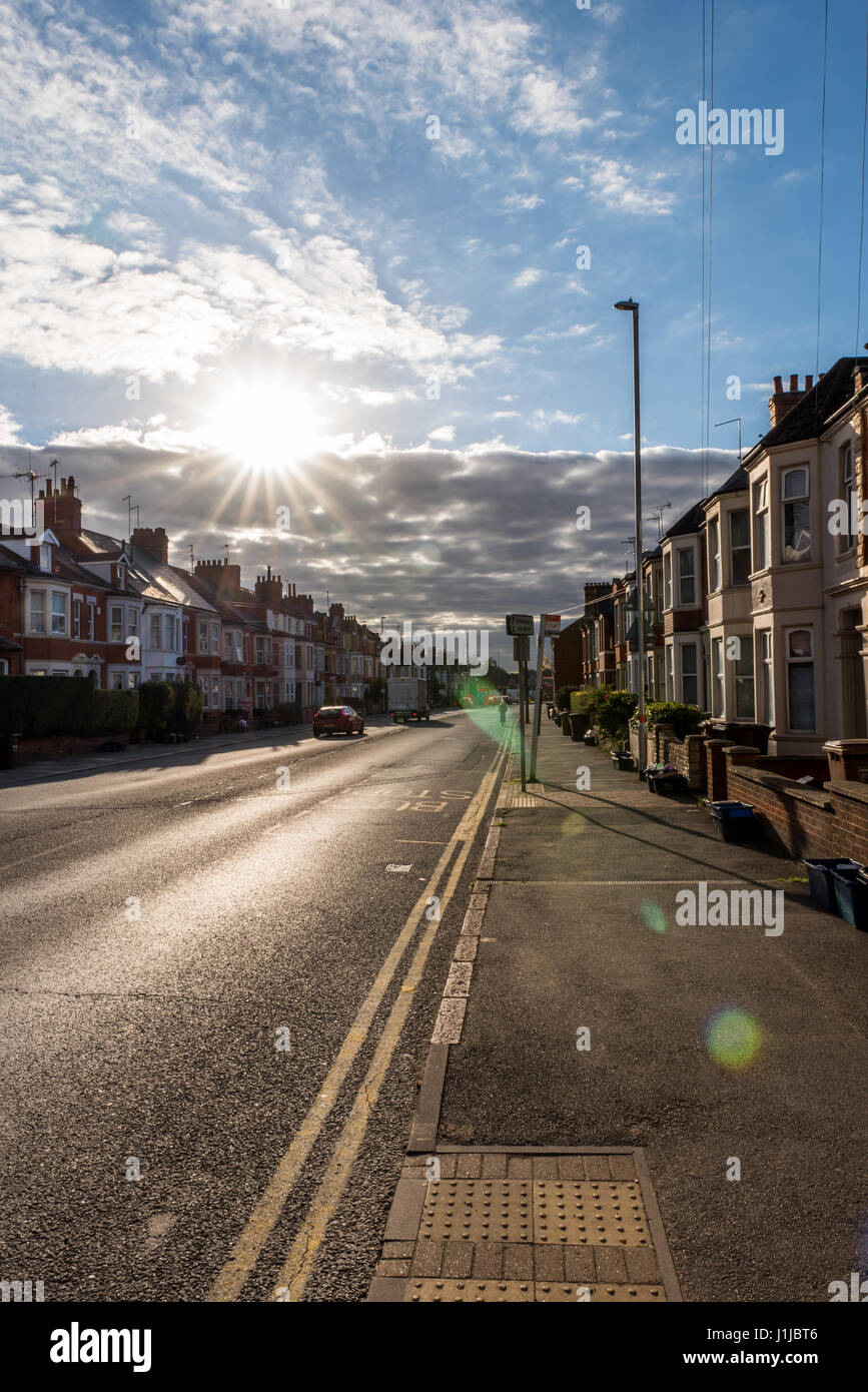 England street sunset morning view Northampton UK Stock Photo - Alamy