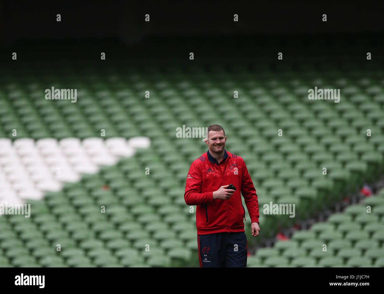Munster's Donnacha Ryan during the Captain's Run at the Aviva Stadium ...