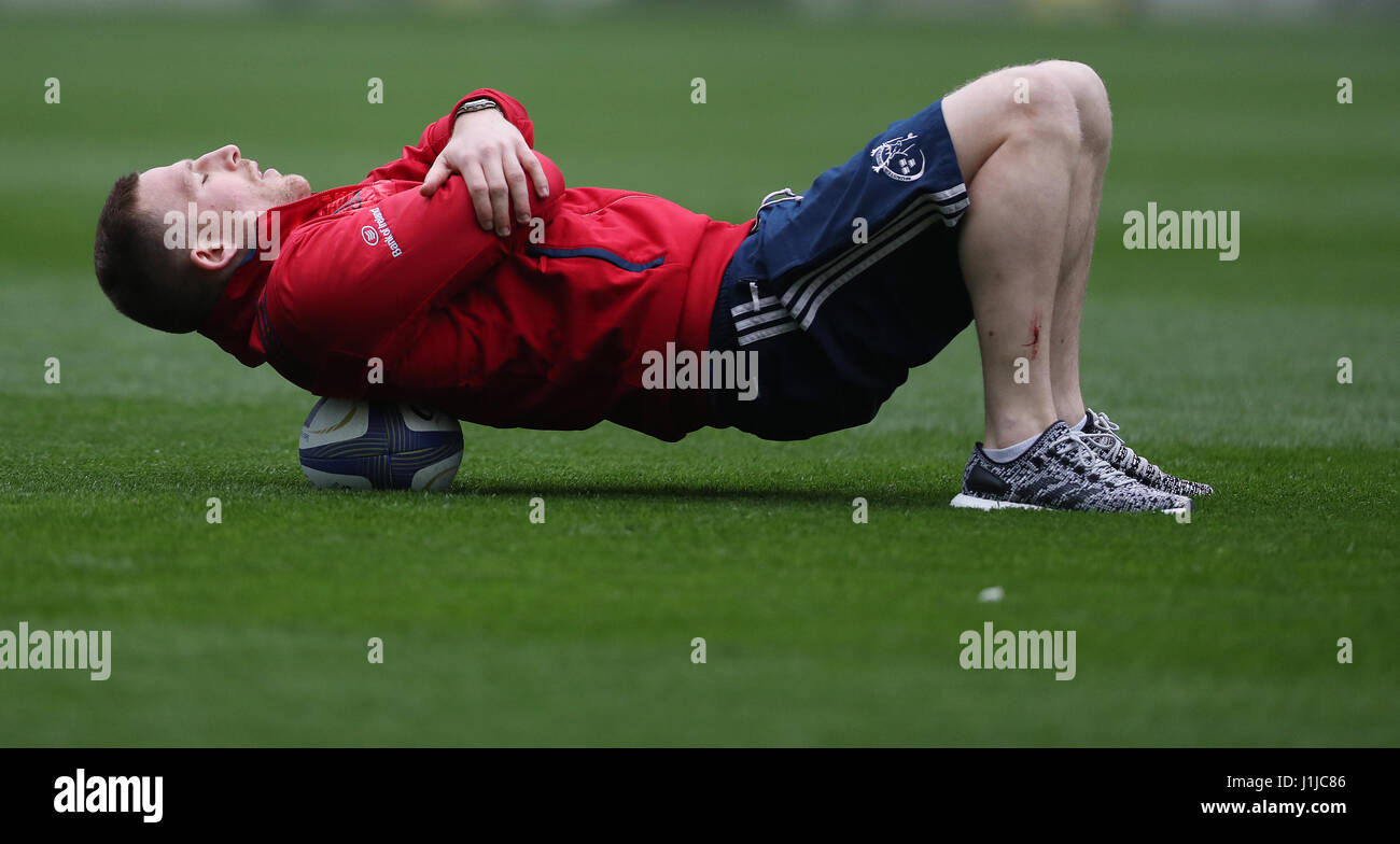Munster's Andrew Conway during the Captain's Run at the Aviva Stadium ...