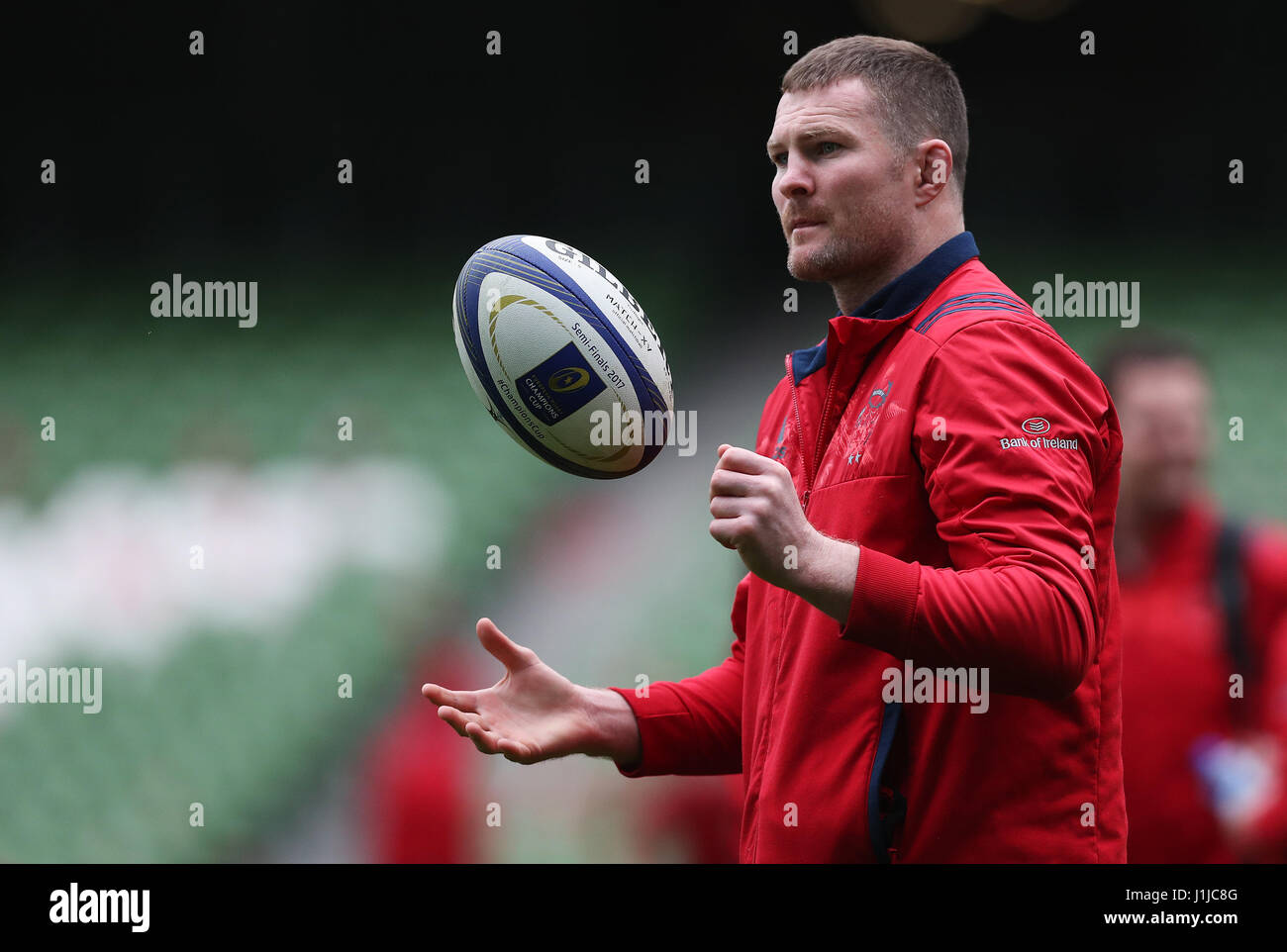 Munster's Donnacha Ryan during the Captain's Run at the Aviva Stadium ...