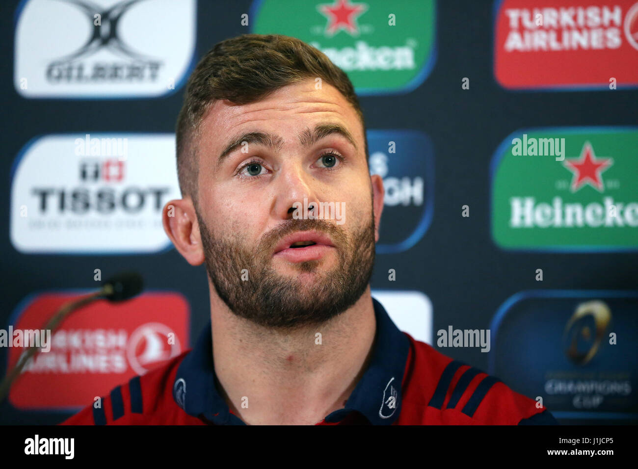 Munster's Jaco Taute during the press conference at the Aviva Stadium ...