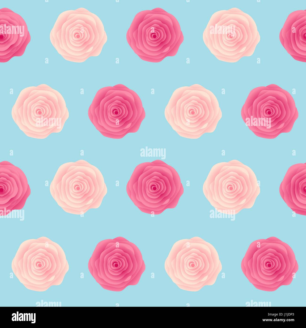 Cute Rose Flower Seamless Pattern Background Vector Illustration Stock ...