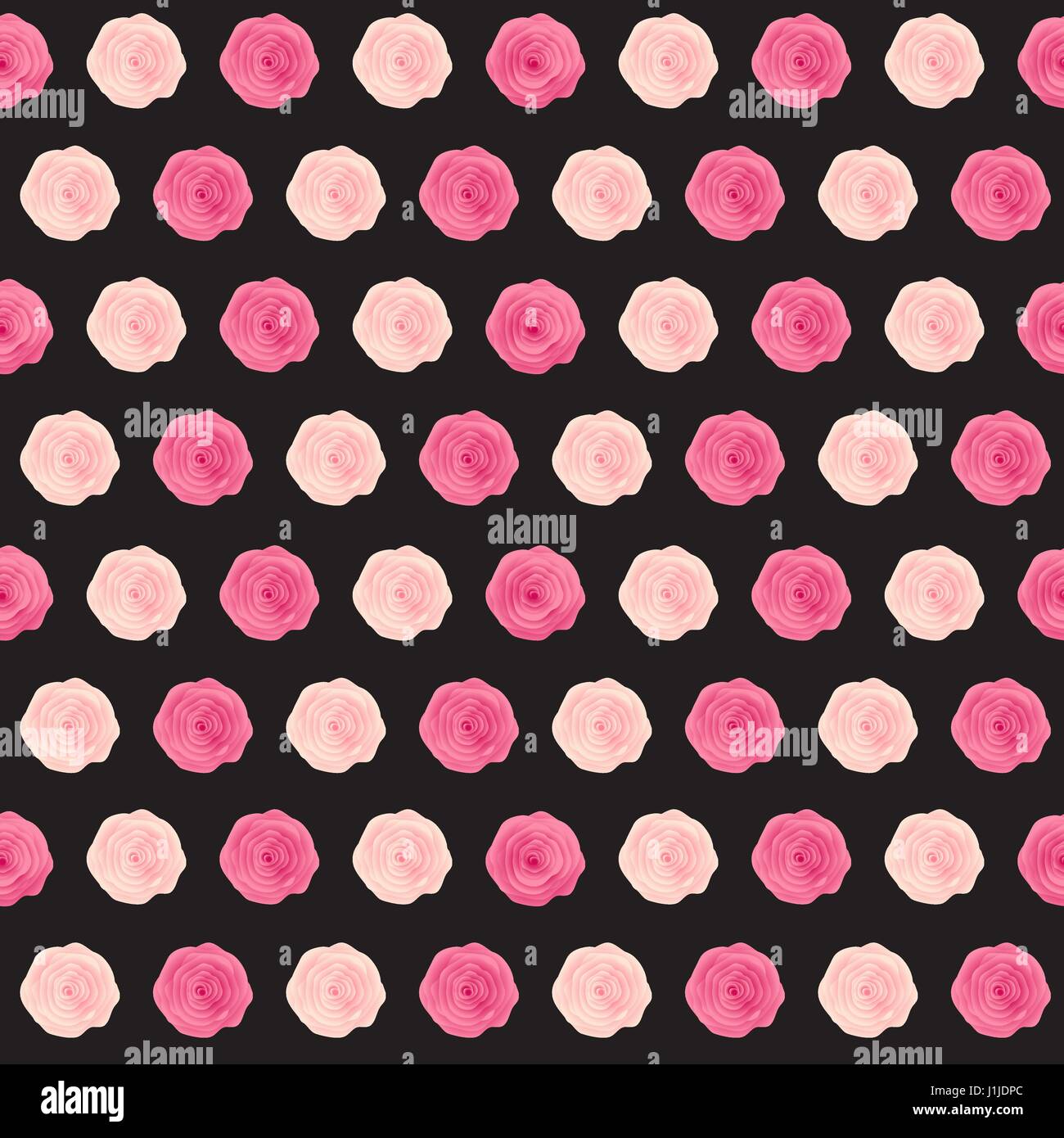 Cute Rose Flower Seamless Pattern Background Vector Illustration Stock ...