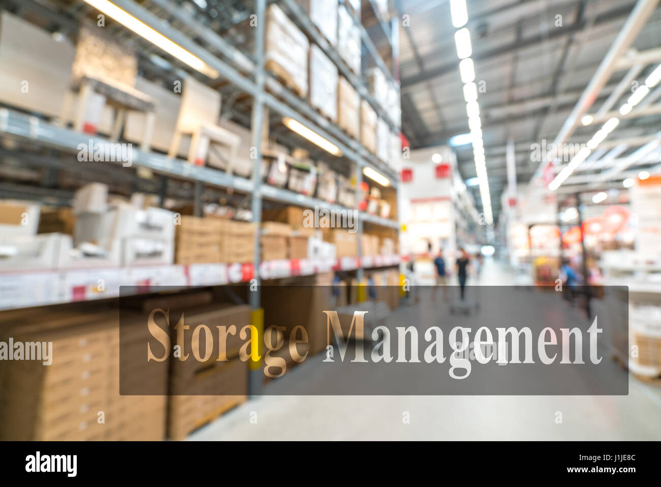 Warehouse or storehouse with blur background Stock Photo - Alamy