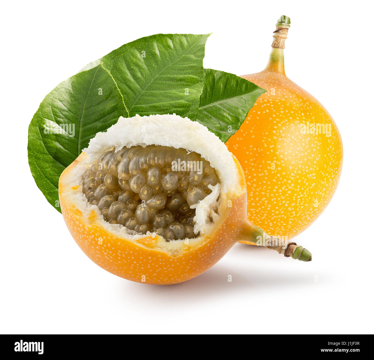 sweet granadilla or grenadia isolated on a white background Stock Photo ...