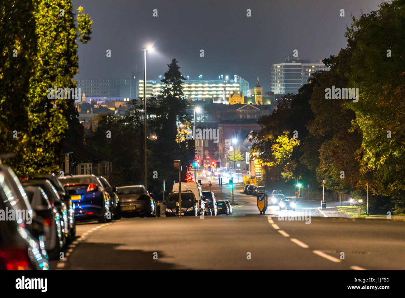 Night view of Northampton road with cityscape background Stock Photo ...