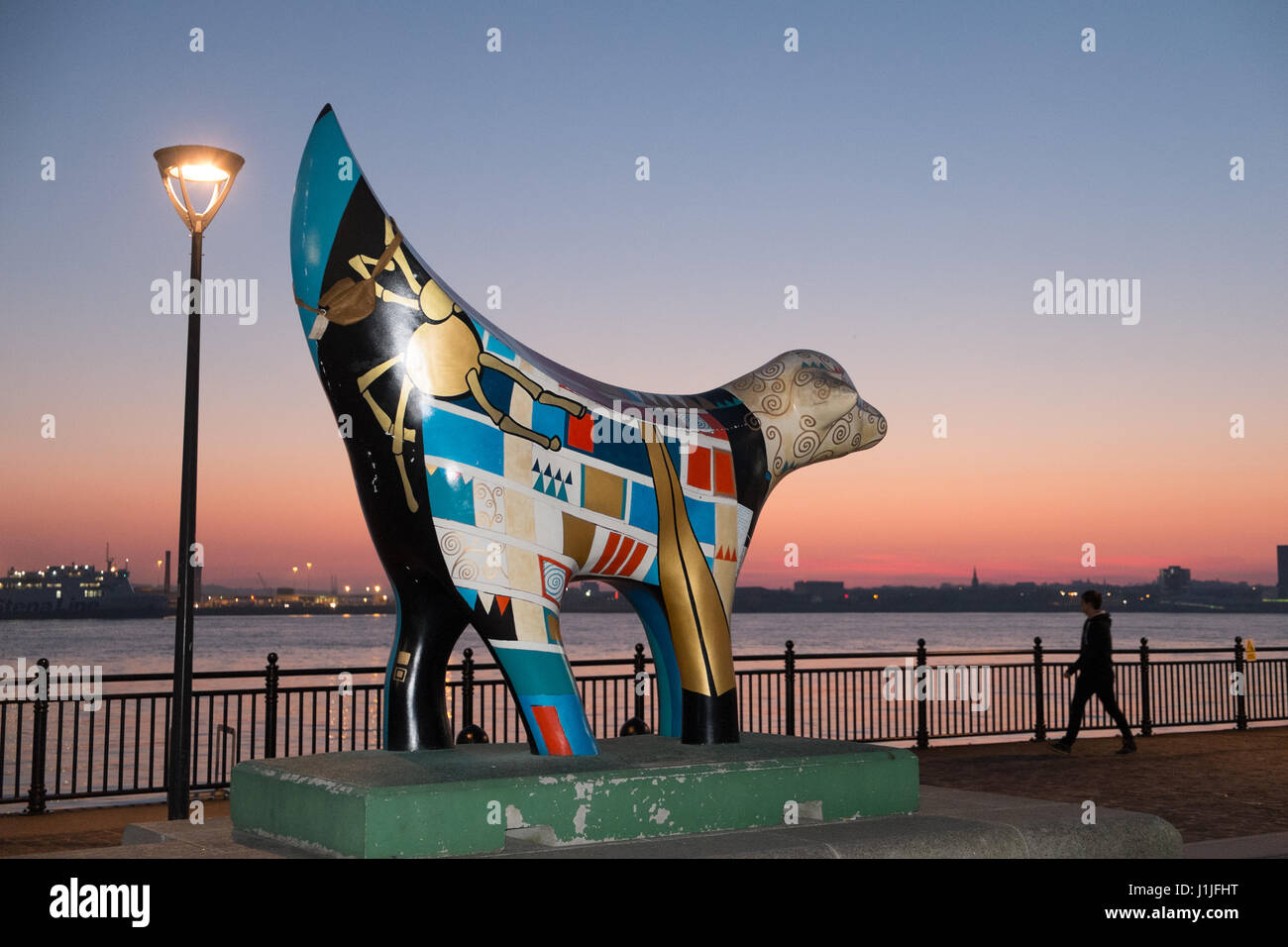 Super,Lambanana,sunset,Pier Head, Liverpool,Merseyside,England,UNESCO ...